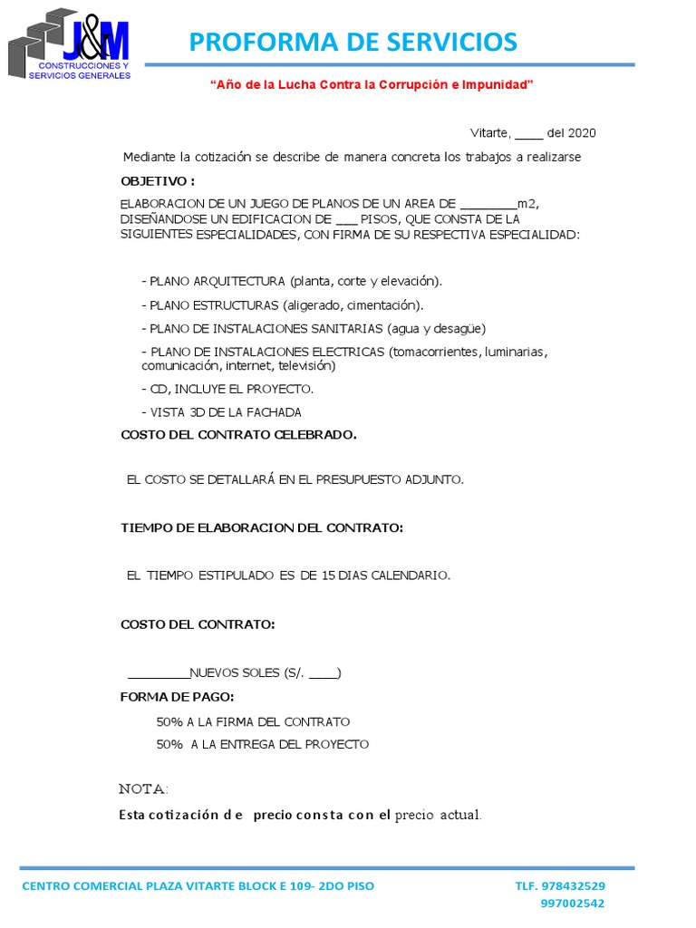 Proforma de Servicio | PDF