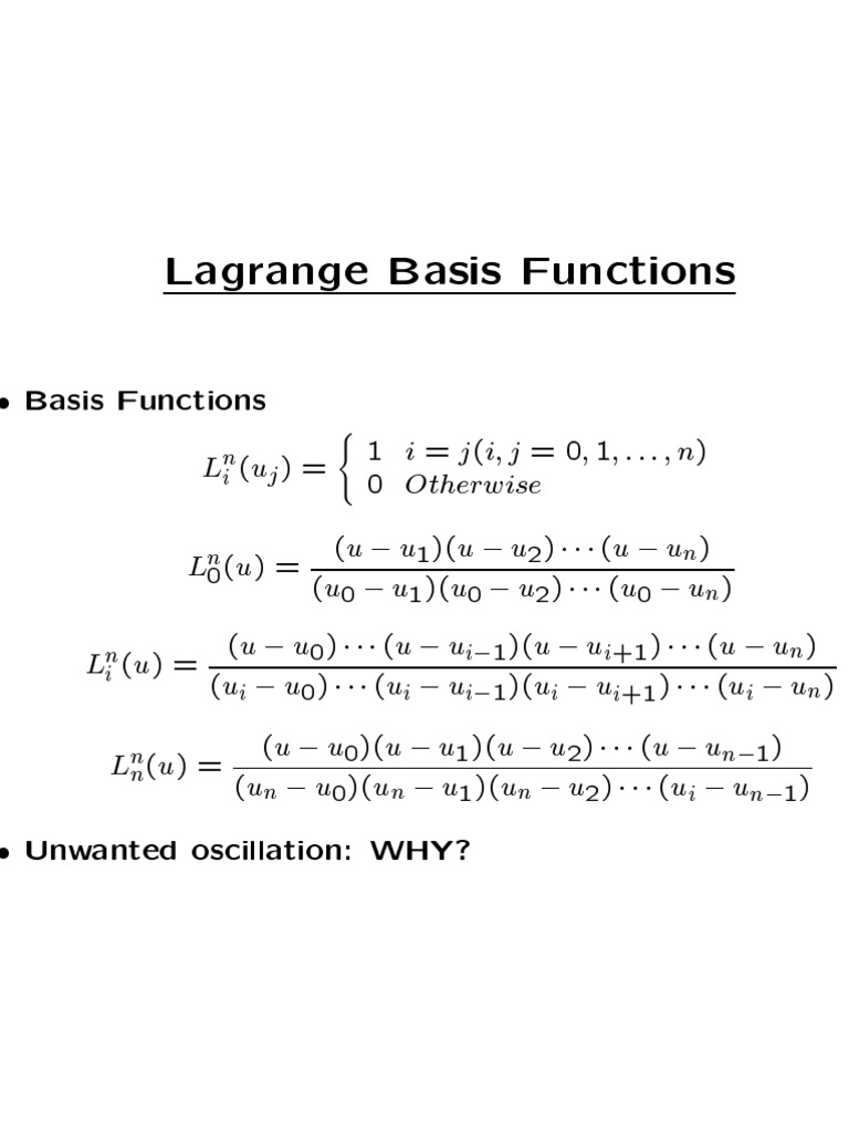 Lagrange Basis Functions | PDF | Analysis | Algorithms