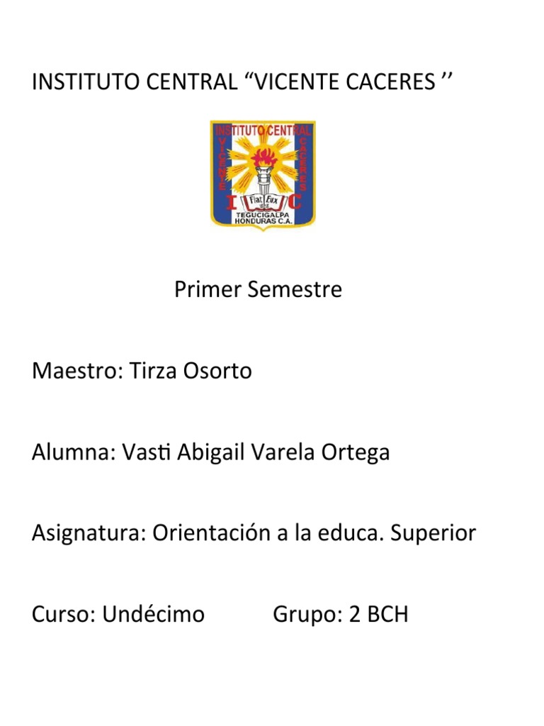 Instituto Central Vicente Caceres | PDF