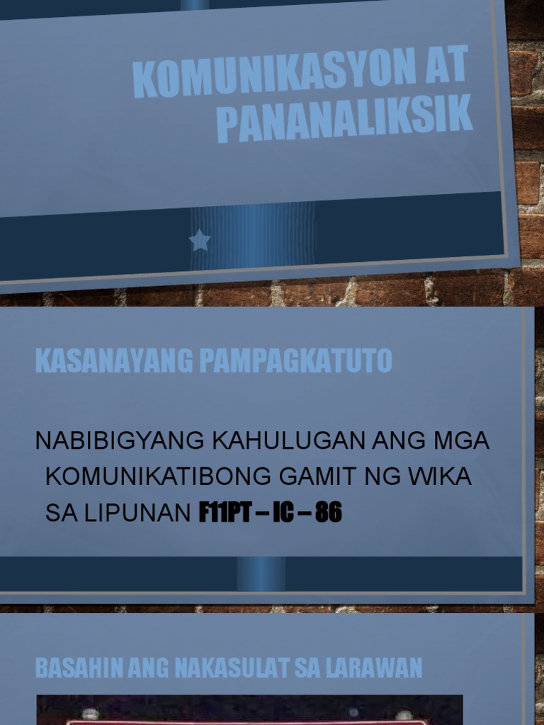 GAMIT NG WIKA Conative, Labeling, Informative | PDF