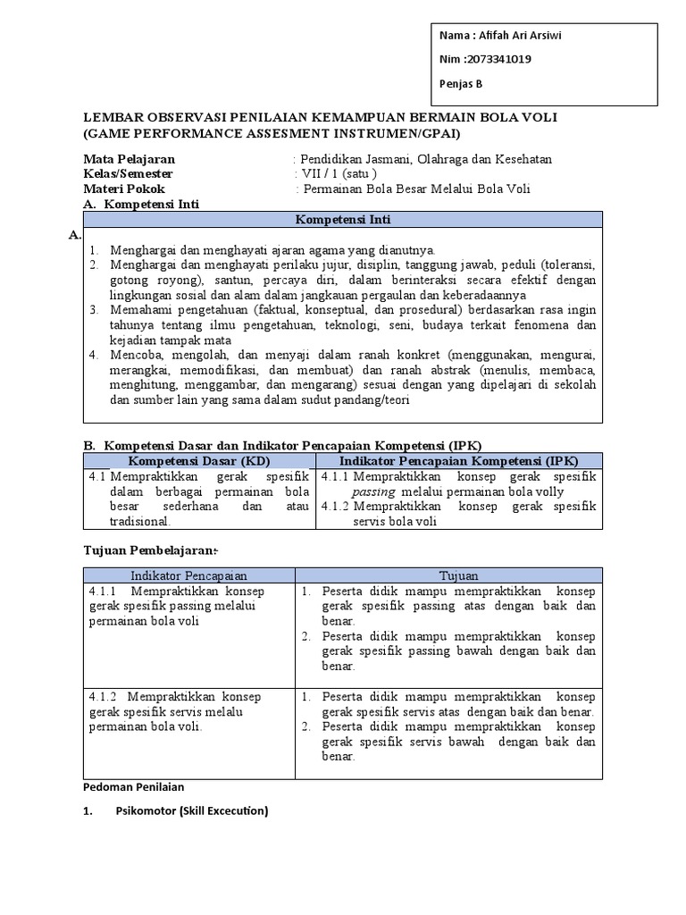 GPAI BOLA Volly Fix | PDF