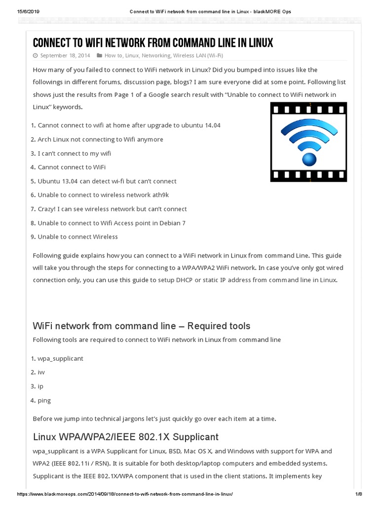 Connect To WiFi Network From Command Line in Linux - BlackMORE Ops ...