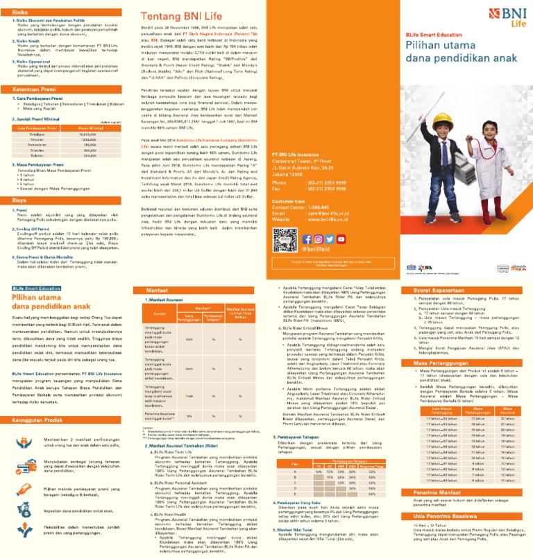 Brochure Bni Life Smart Education | PDF