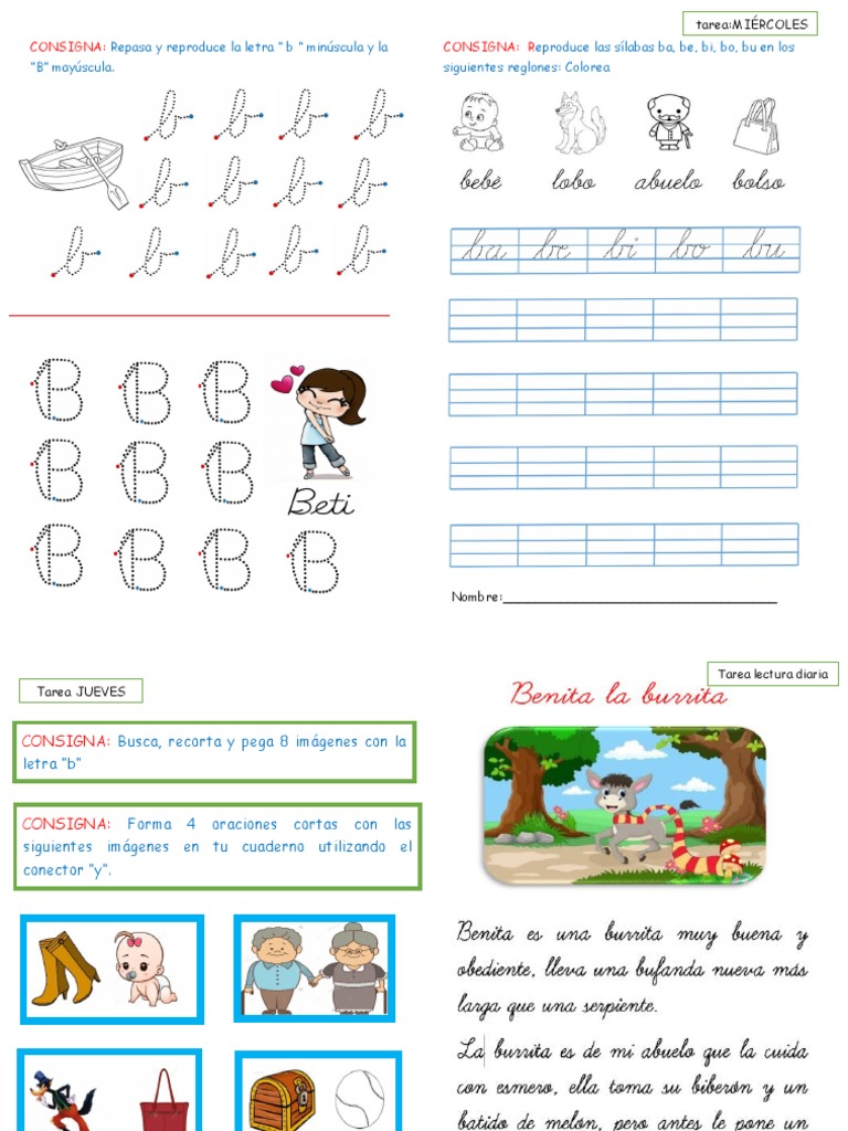 Ficha Tarea Letra B | PDF