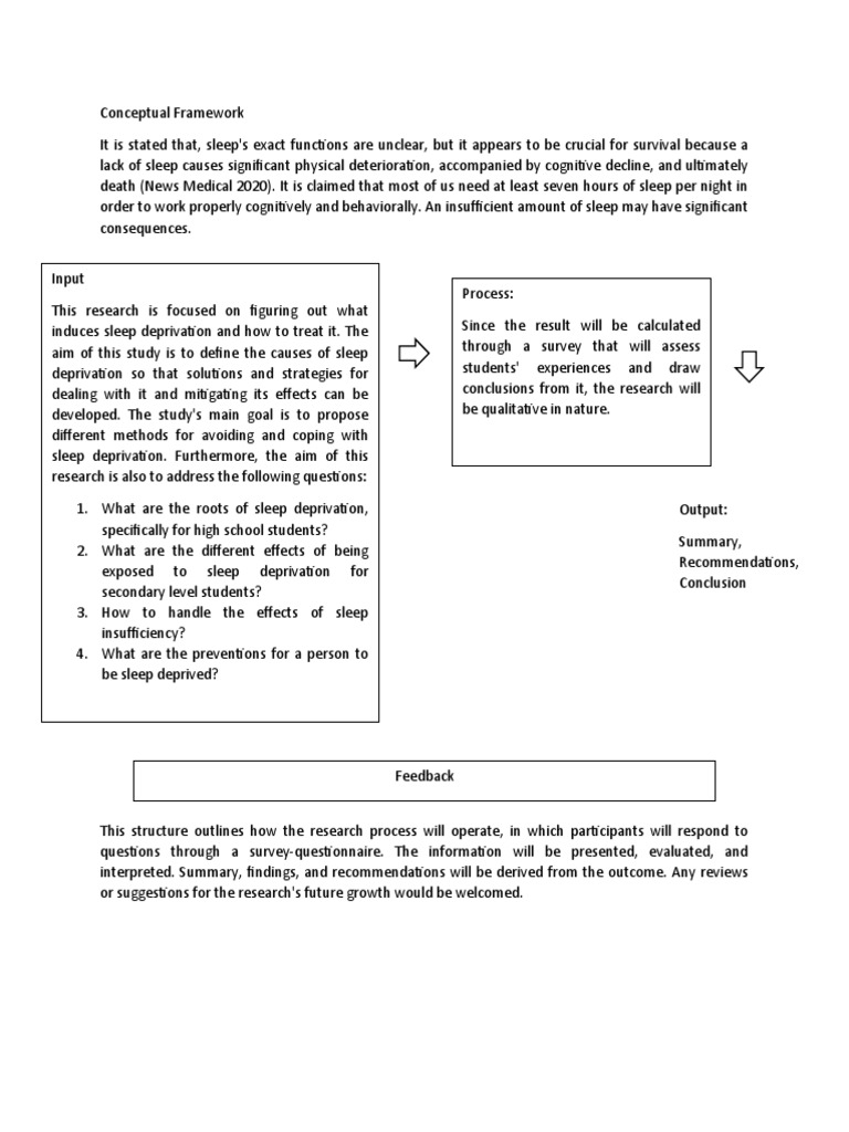 Conceptual Framework | PDF | Sleep Deprivation | Sleep