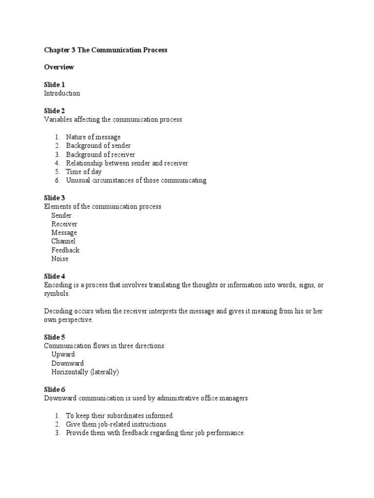 Chapter 3 The Communication Process | PDF | Nonverbal Communication ...