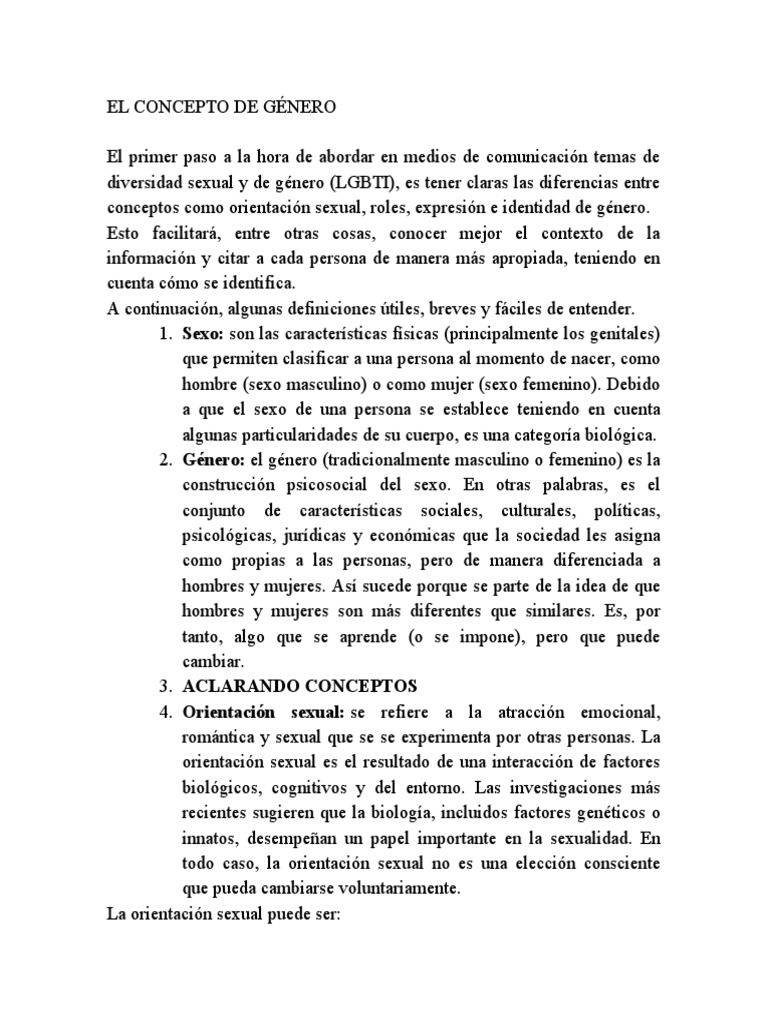El Concepto de Género | PDF | Transgénero | Estudios LGBTQIA+