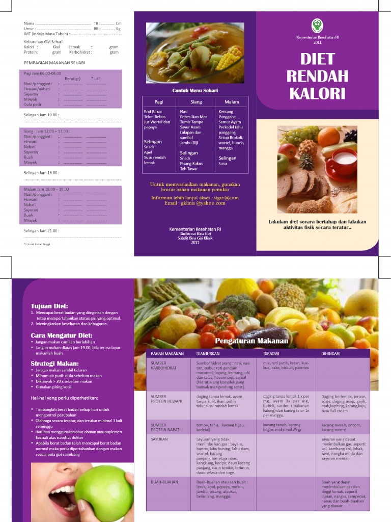 Diet Rendah Kalori - Kementerian Kesehatan | PDF