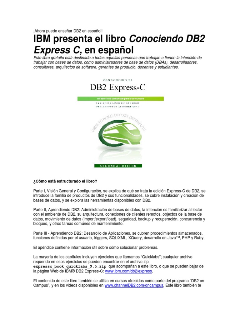 db2 en Español | PDF | Bases de datos | Software de la aplicacion