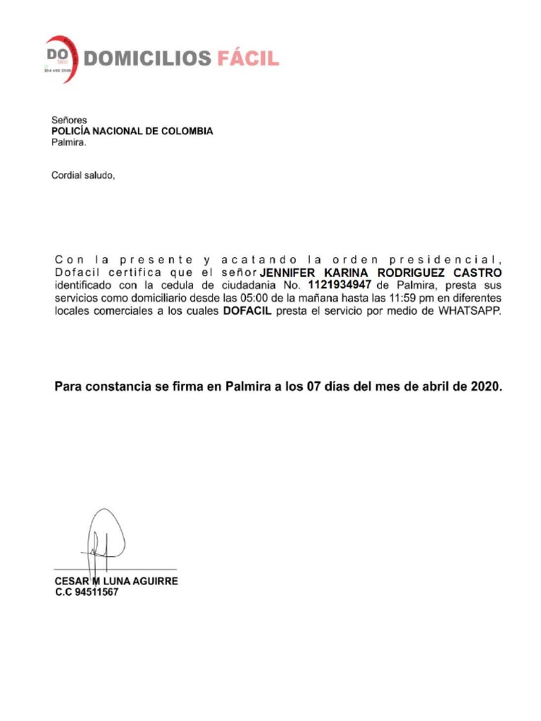 Carta Domiciliario | PDF