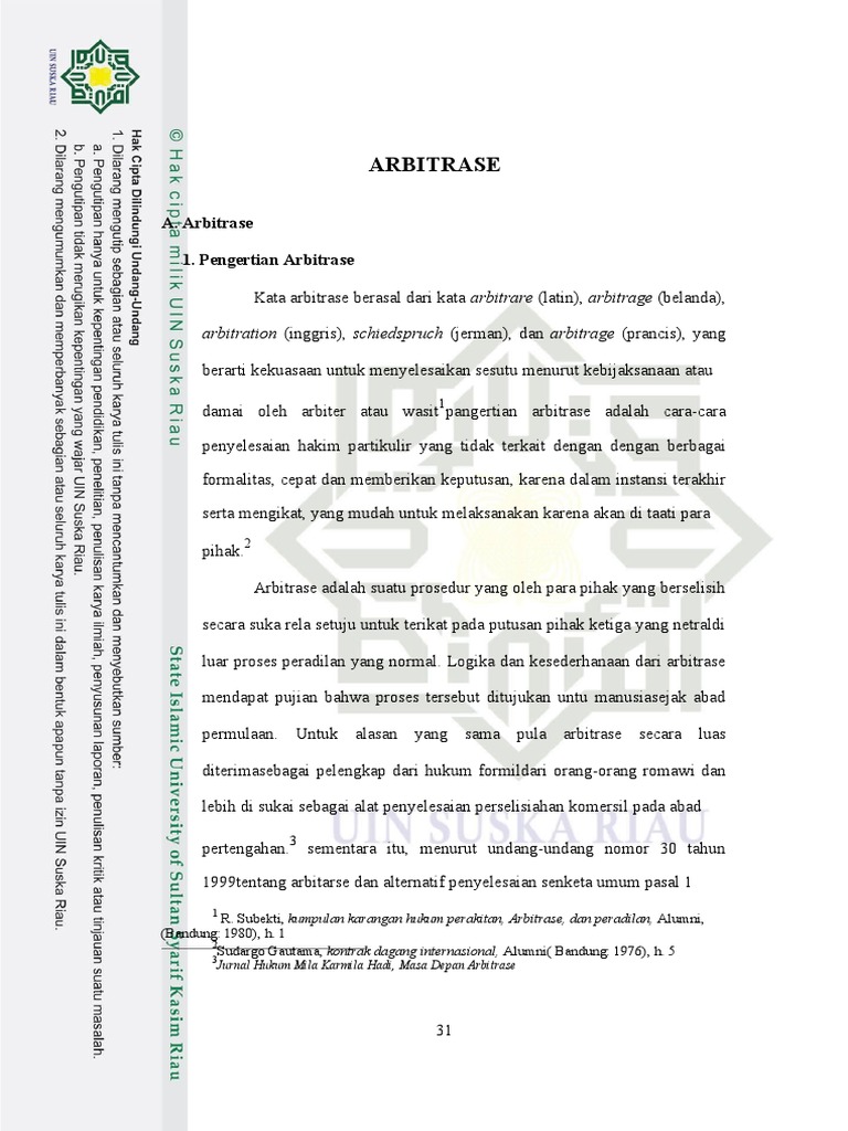 ARBITRASE | PDF | Hukum