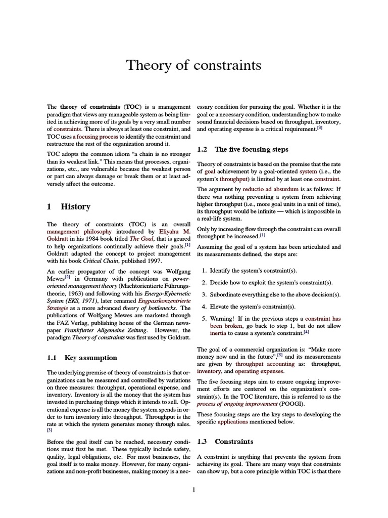 Theory of Constraints | PDF | Business Process | Business