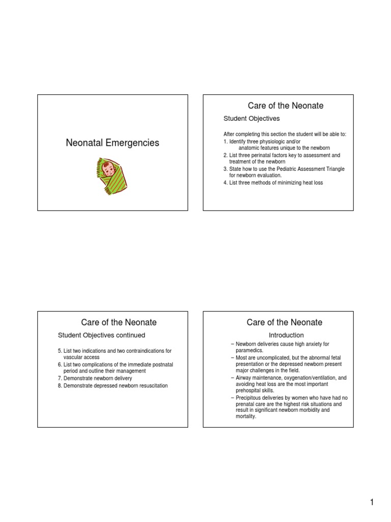 Neonatal Emergencies: Care of The Neonate | PDF | Childbirth | Infants