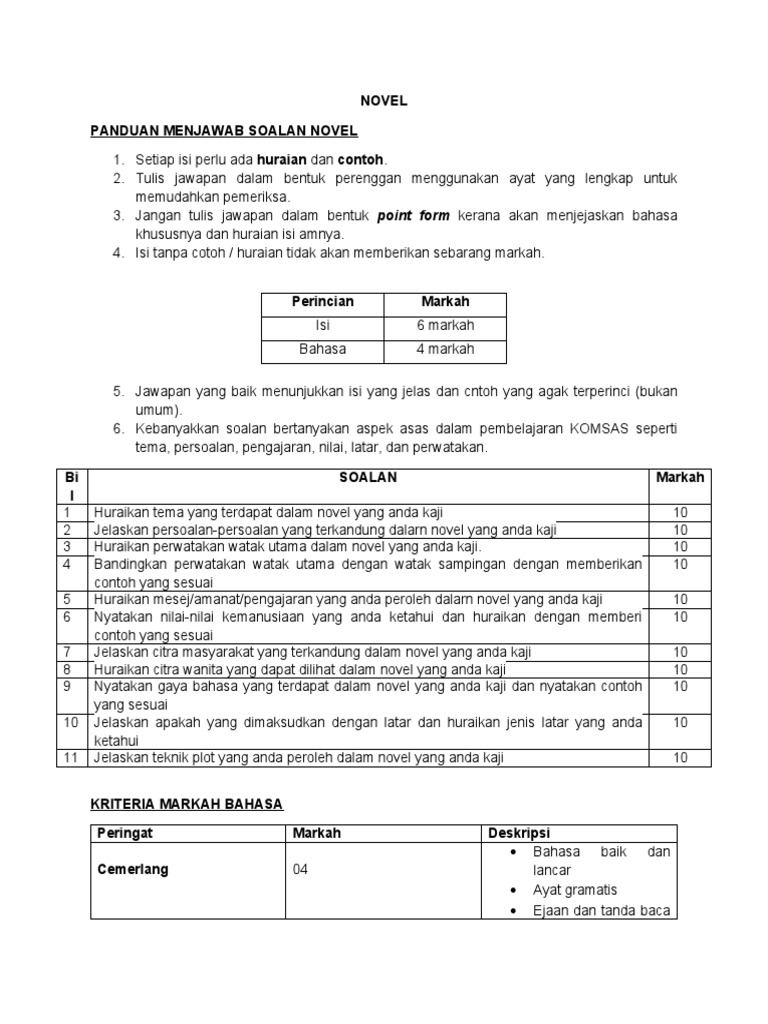 Modul Novel Tingkatan 2 | PDF