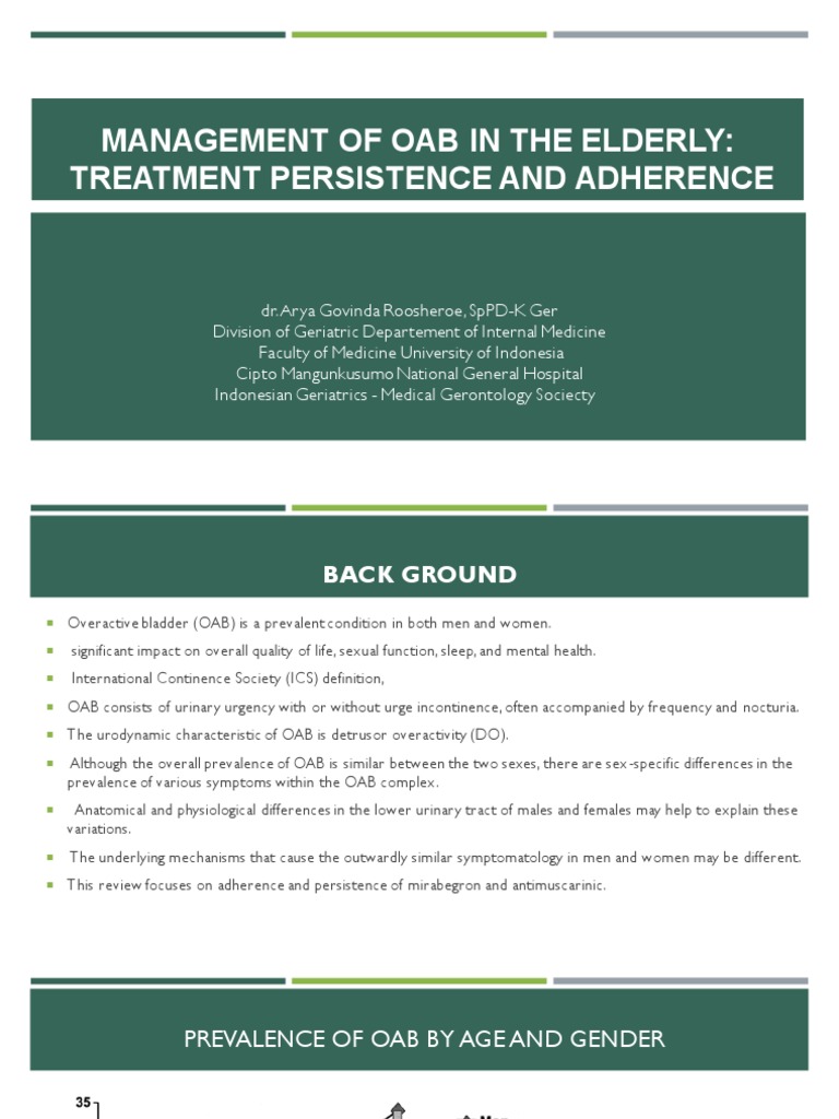 OAB Treatment Adherence in Elderly | PDF | Urinary Incontinence | Drugs