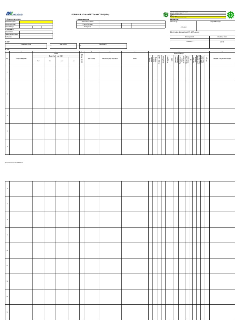 Contoh JSA MRTJ | PDF