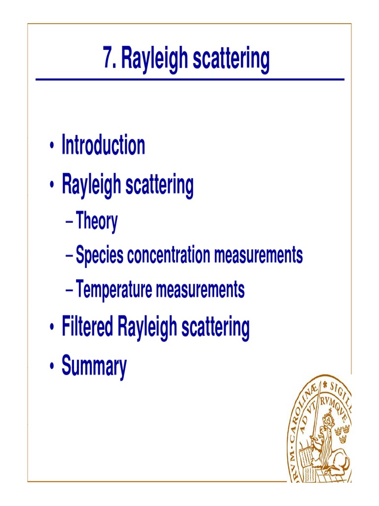 Lecture 7 Rayleigh | PDF | Scattering | Cross Section (Physics)