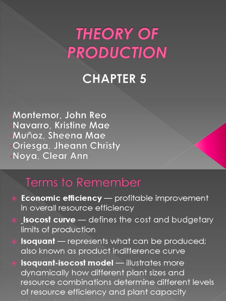 Theory of Production Chapter 5 | PDF | Factors Of Production | Business ...
