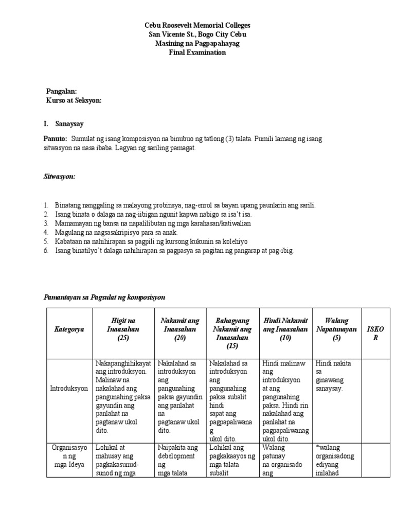 Masining Final | PDF