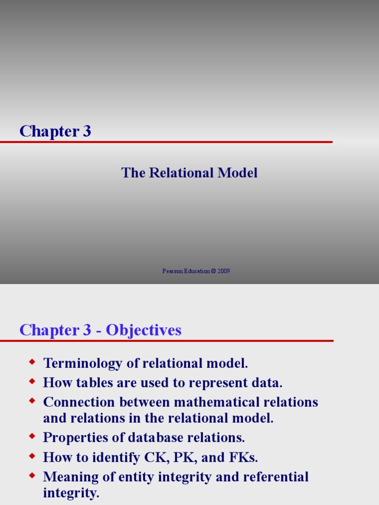 The Relational Model: Pearson Education © 2009 | PDF | Relational ...