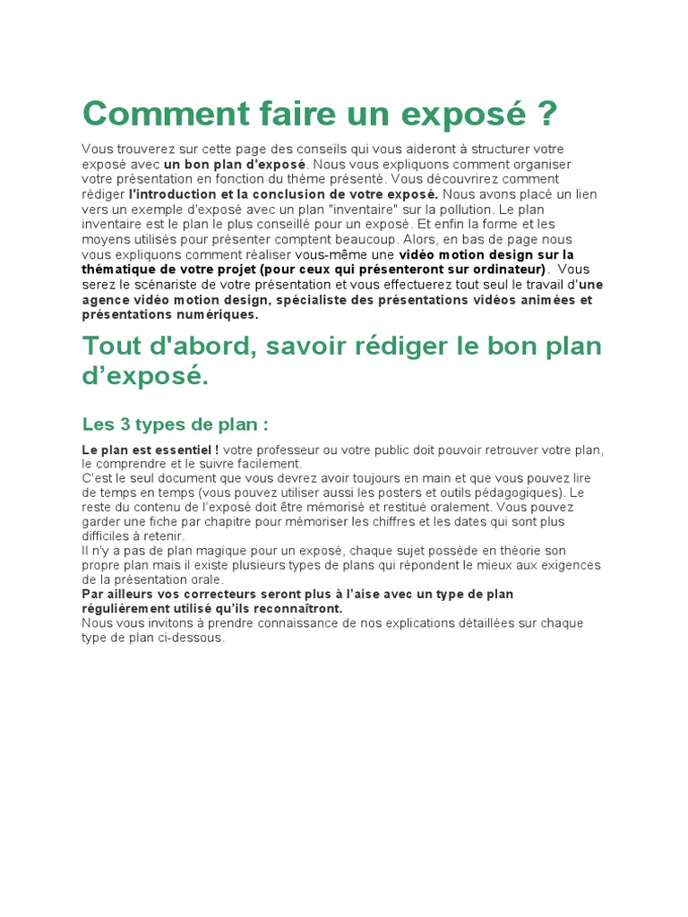 Guide Structuré pour Réussir un Exposé | PDF | Vidéo | Animation