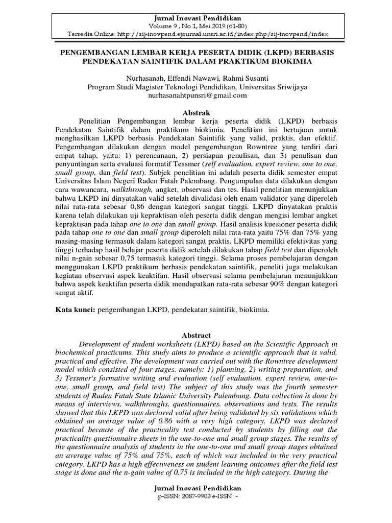 Pengembangan Lembar Kerja Peserta Didik LKPD Berba | PDF