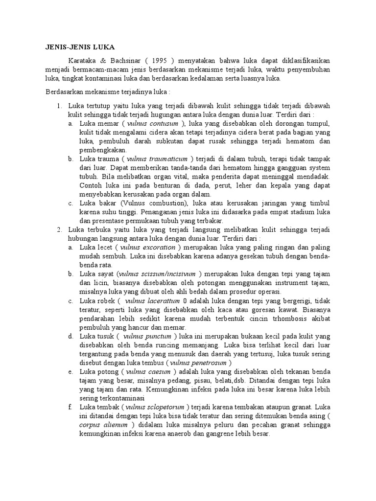 Jenis-Jenis Luka | PDF