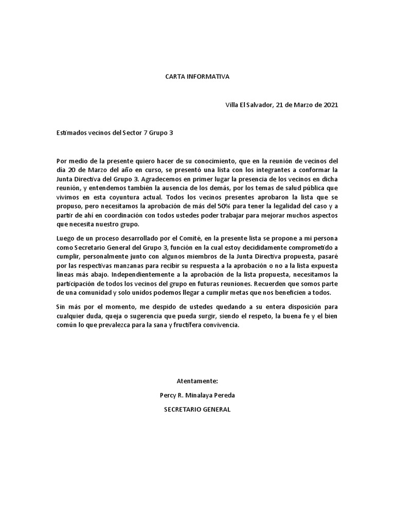 Carta Informativa | PDF