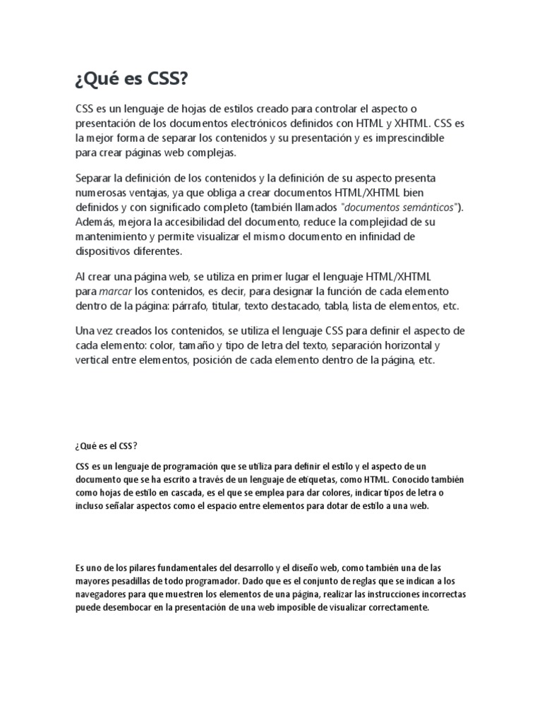 Qué Es CSS | PDF | HTML | Lenguaje de programación
