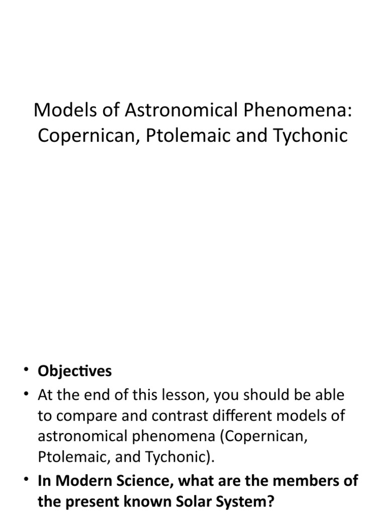 24 Models of Astronomical Phenomena | PDF | Heliocentrism | Planets