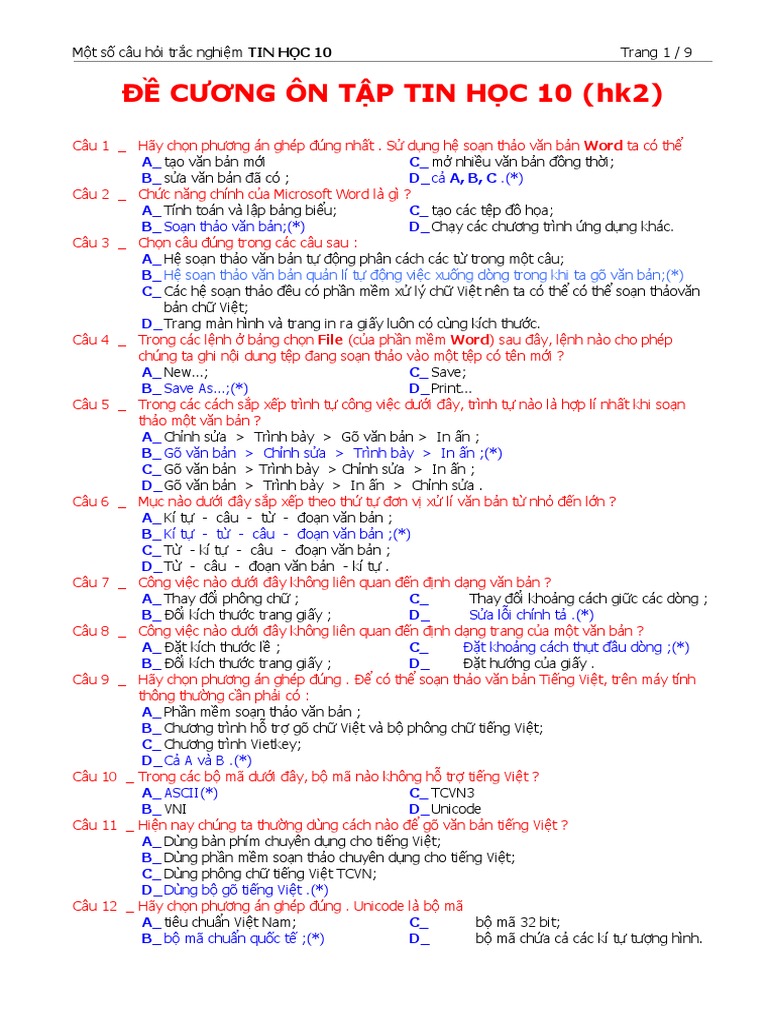 (123doc) Cau Hoi Trac Nghiem Tin Hoc Toan Tap Hkii | PDF