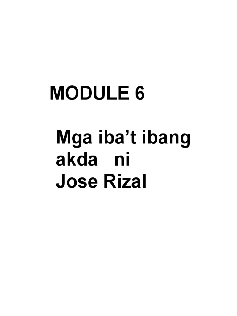 Mga Akda Ni Rizal | PDF