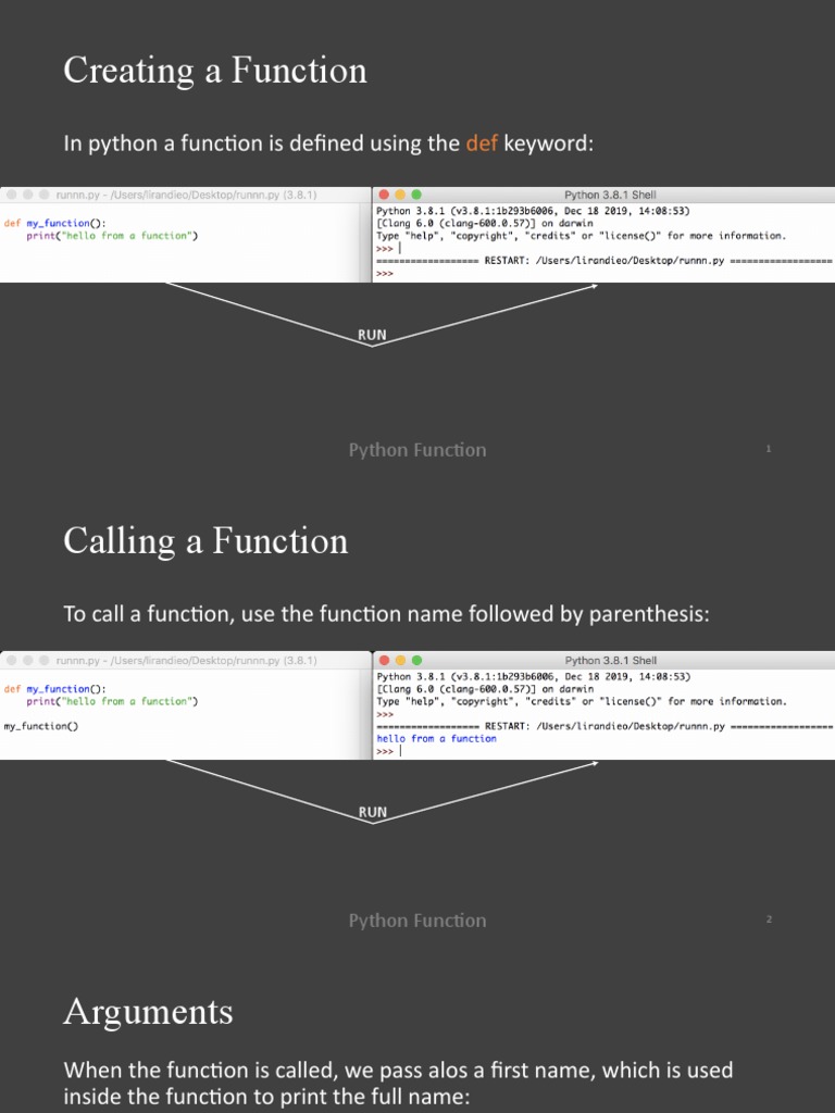 Creating and Calling Functions in Python | PDF | Parameter (Computer ...