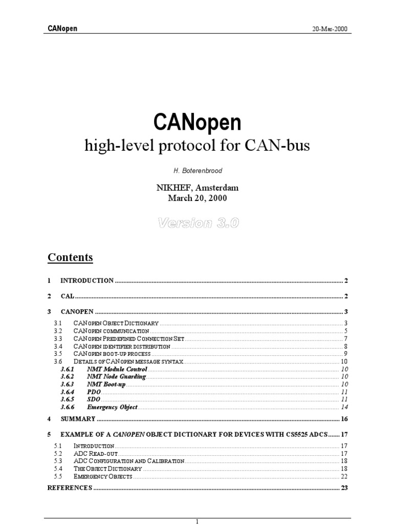 CANopen | PDF | Osi Model | Data Transmission