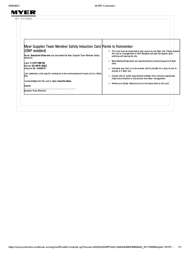 MYER Contractor | PDF | Justice | Crime & Violence