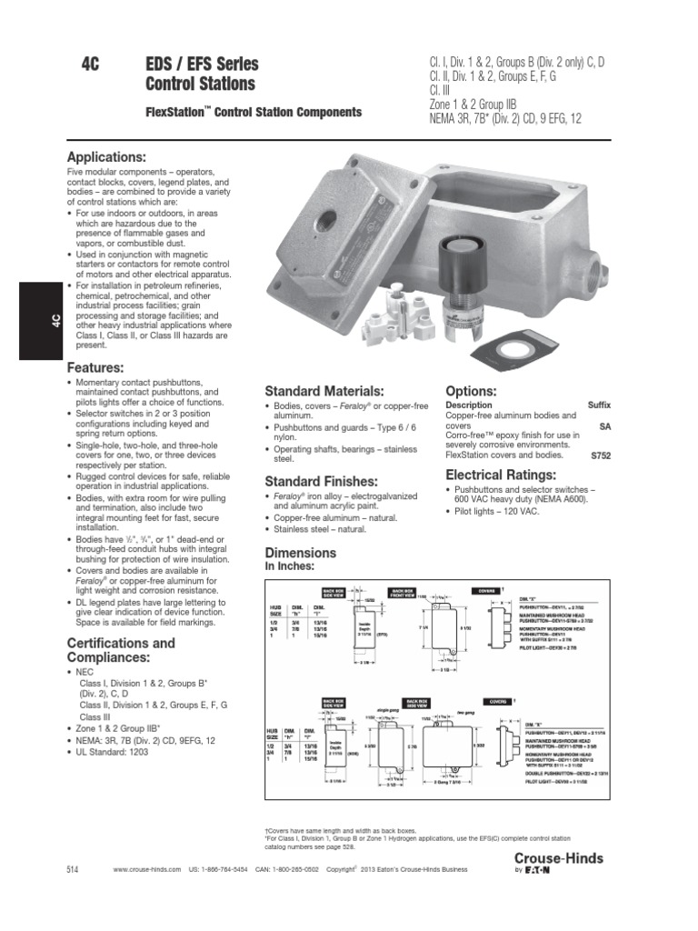 4C Eds / Efs Series Control Stations: Flexstation Control Station ...