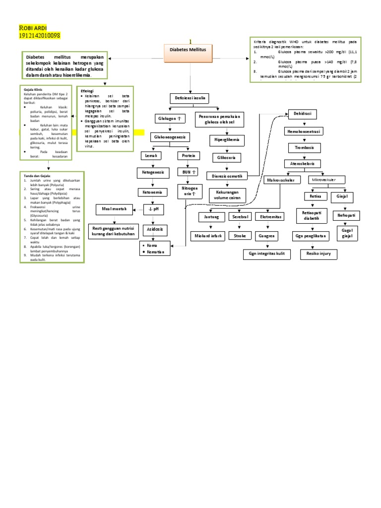 Mind Mapping Diabetes Mellitus | PDF