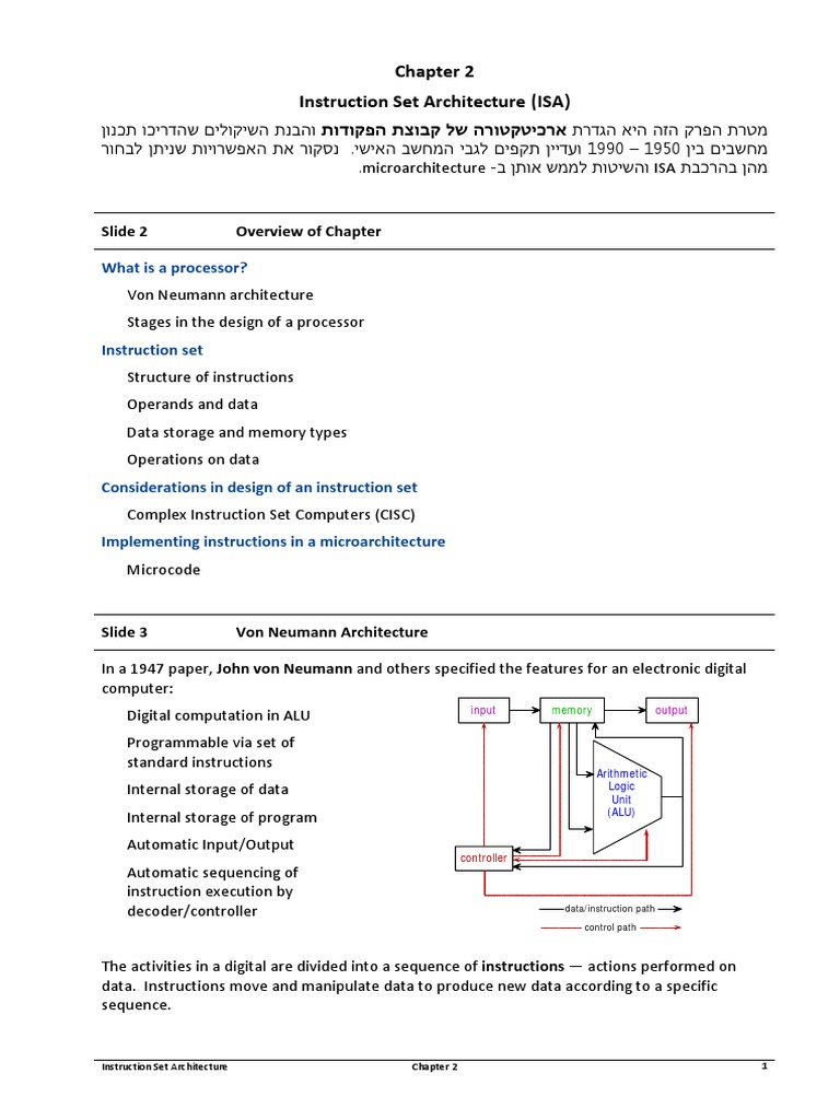 Chapter 2 Instruction Set Architecture (ISA) : What Is A Processor? | Download Free PDF ...