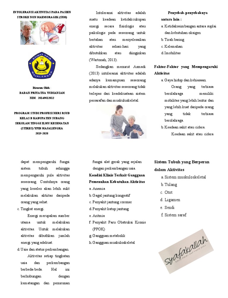 Leaflet Intoleransi Aktivitas | PDF