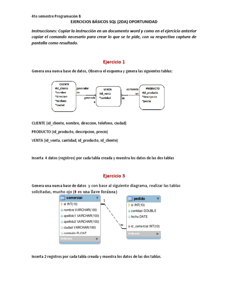 Lista EJERCICIOS BÁSICOS SQL | PDF | SQL | Datos de computadora