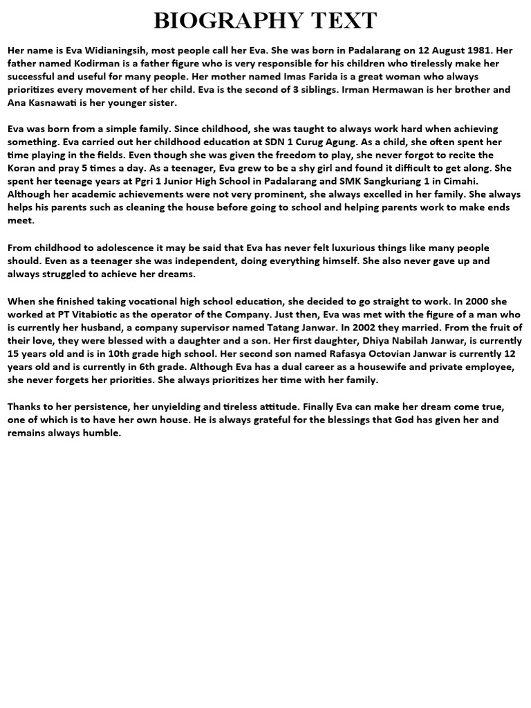 Biography Text | PDF