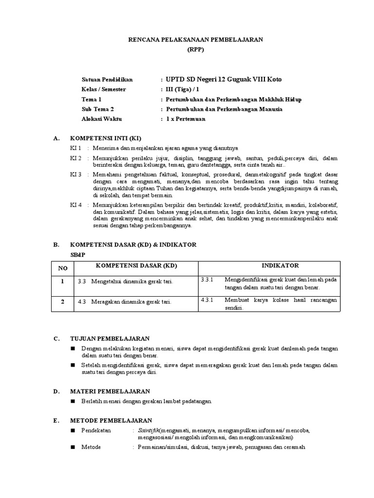 RPP SBDP KLS 3 | PDF