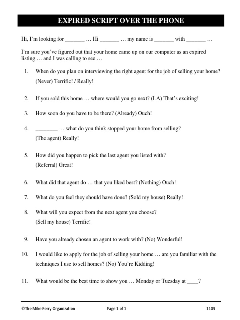 Expired Listing Script | PDF