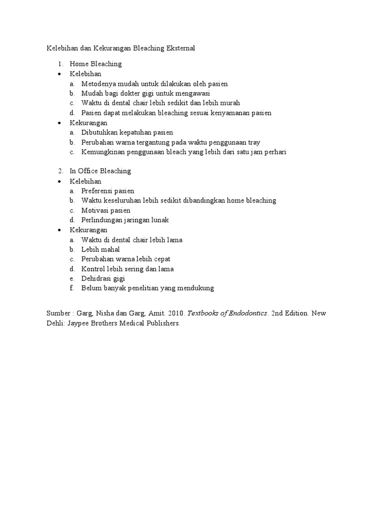 Kelebihan Dan Kekurangan Bleaching Eksternal | PDF