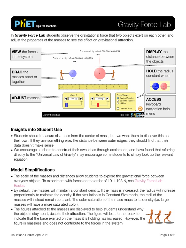 Gravity Force Lab HTML Guide - en | PDF | Gravity | Force