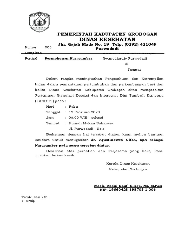 Surat Sdidtk Paud | PDF