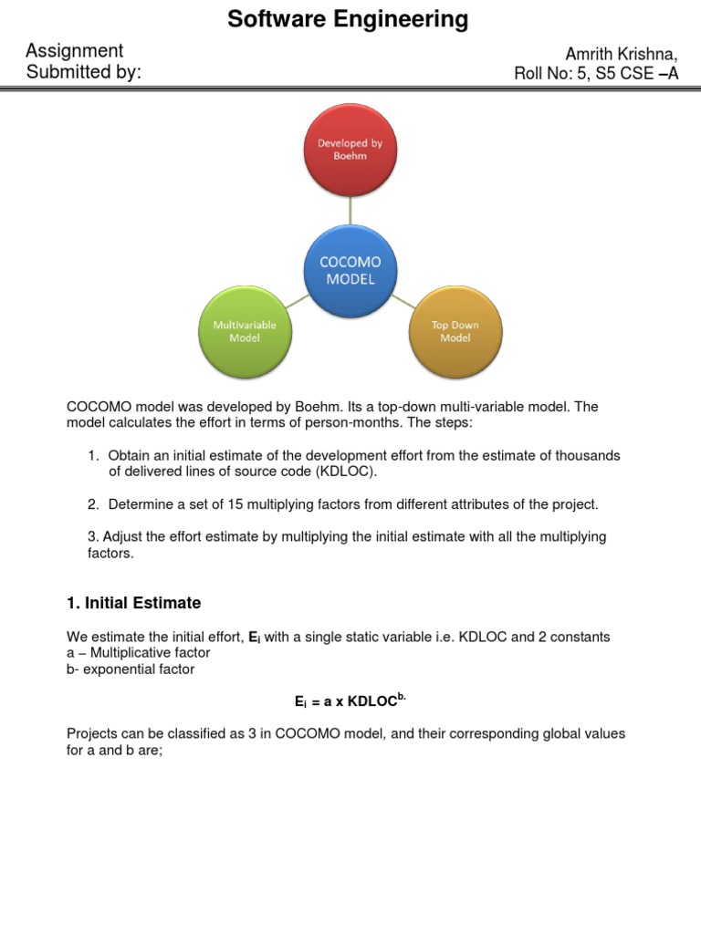 Cocomo Model | PDF | Computer Science | Systems Engineering