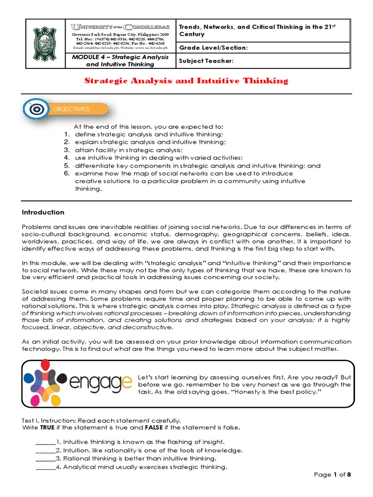 Trends Module 4 No Activity | PDF | Intuition | Thought