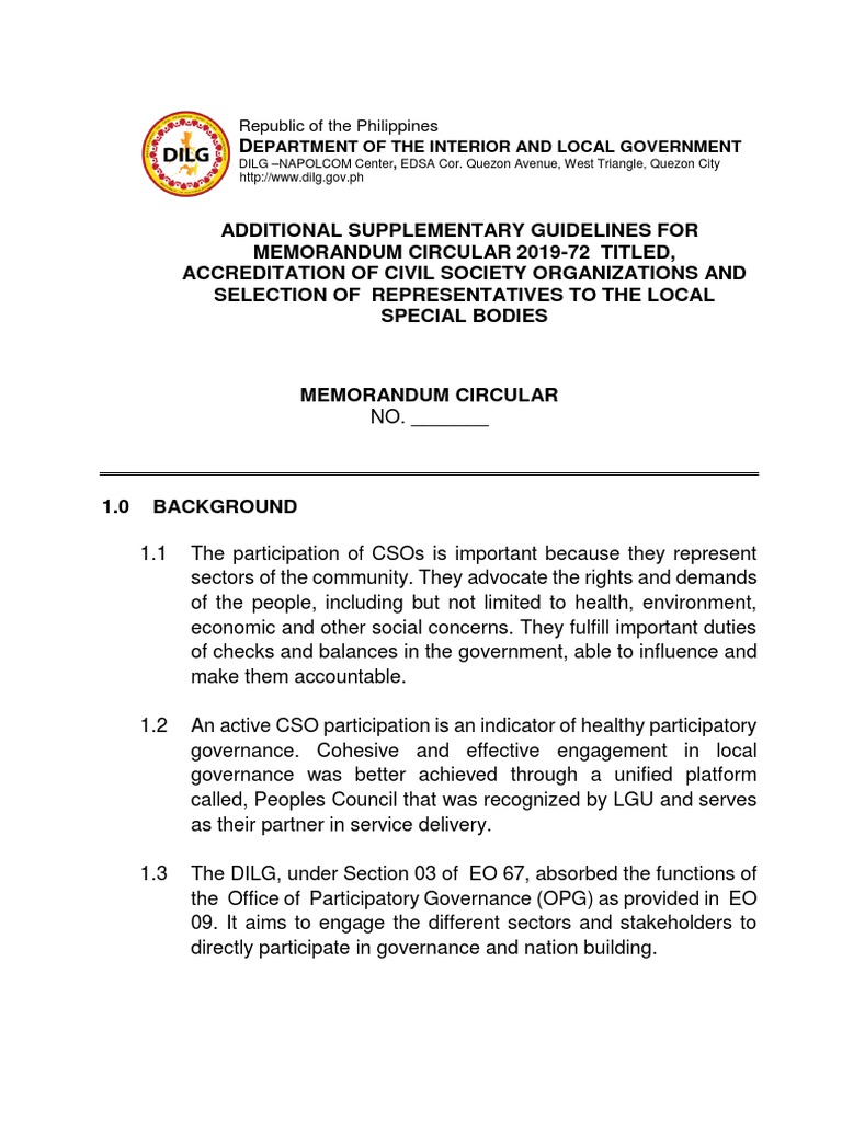 Guidelines for Strengthening Civil Society Organization Participation ...