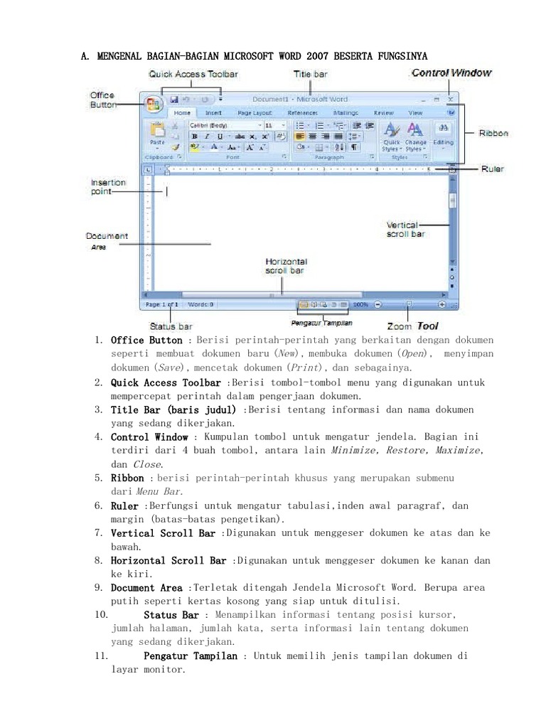 Mengenal Bagian MS Word Dan Fungsinya | PDF